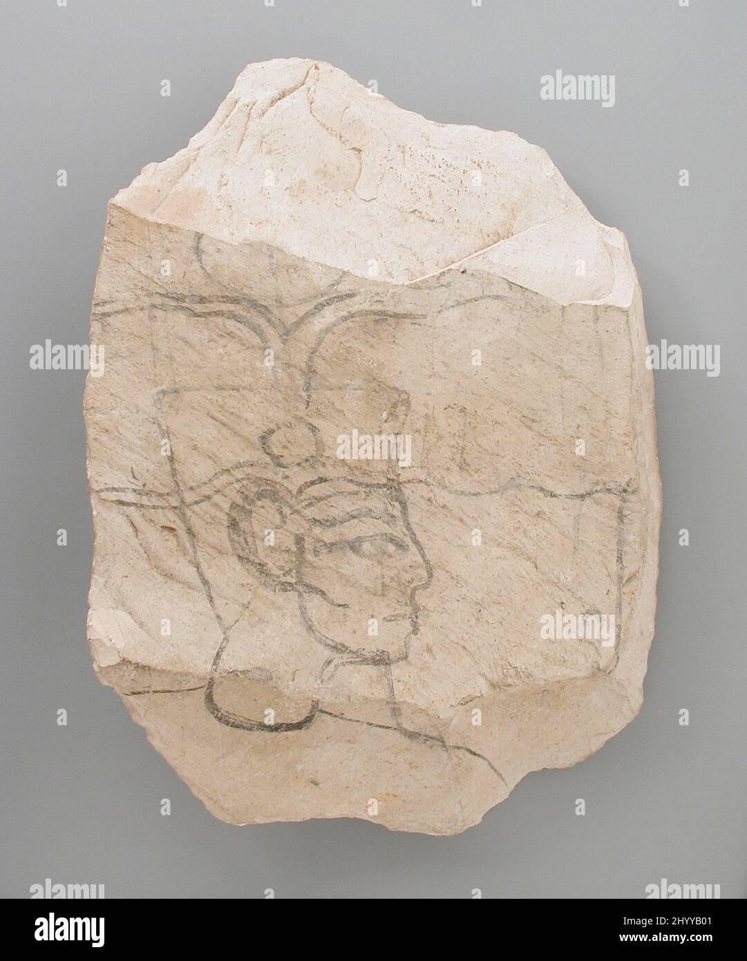 Figural Ostracon with Depiction of a King. Egypt, New Kingdom, 19th ...