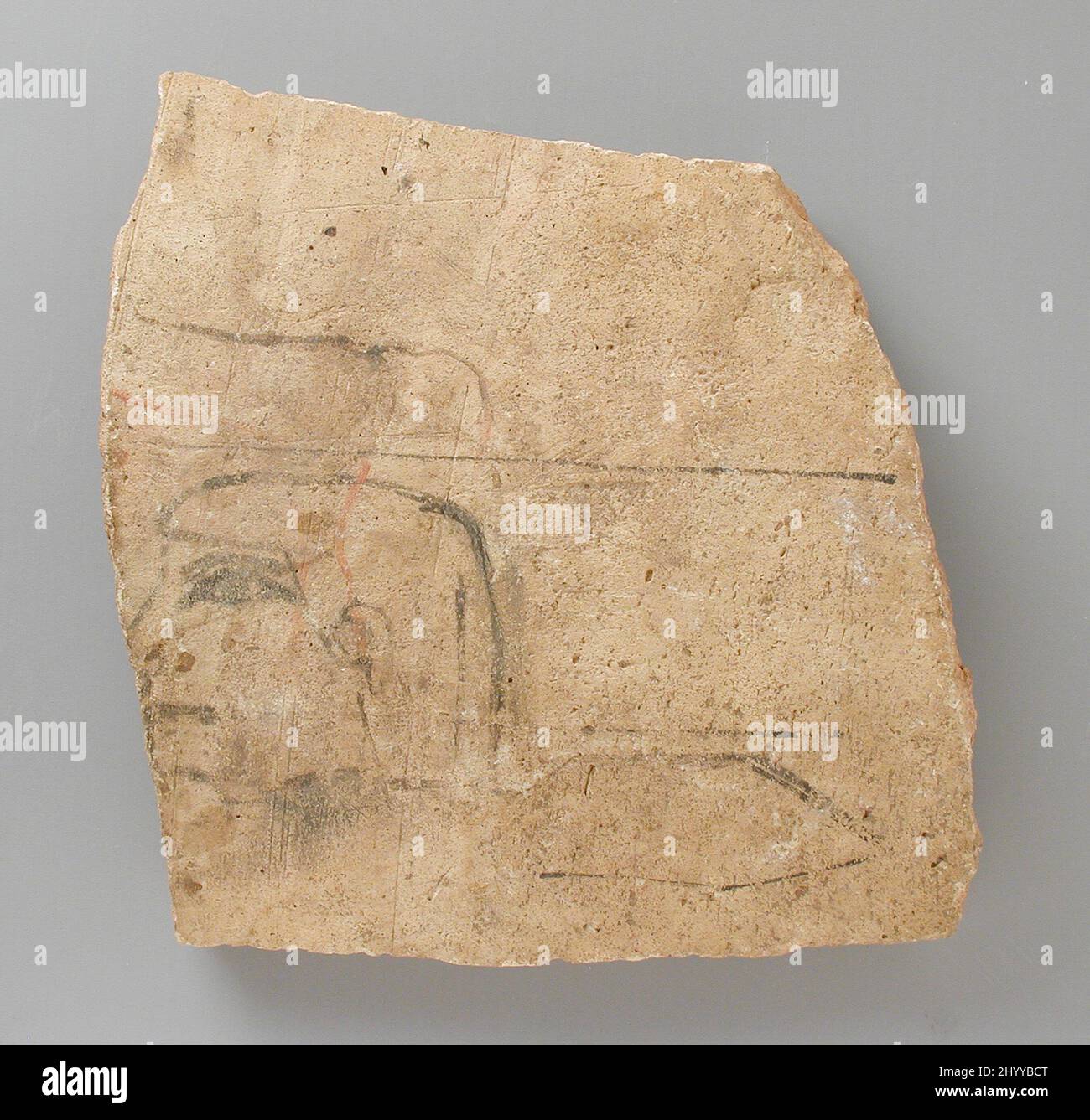 Figural Ostracon with Depiction of a Male Profile. Egypt, probably New ...