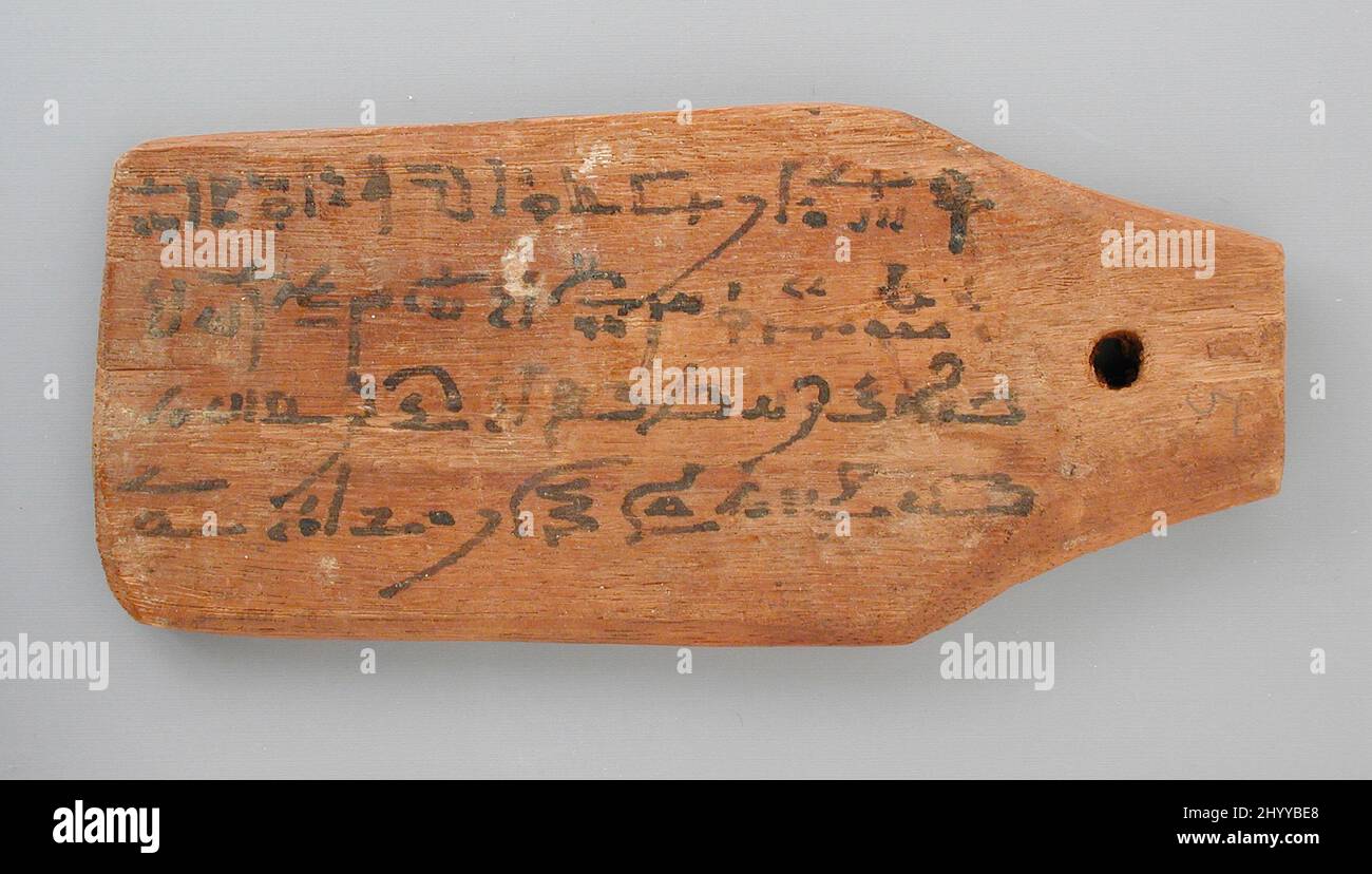 Mummy Label with Bilingual Inscription. Egypt, Roman Period (30 BCE ...