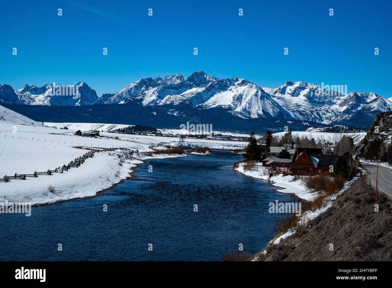 Idaho's Sawtooth Mountains in winter Stock Photo - Alamy