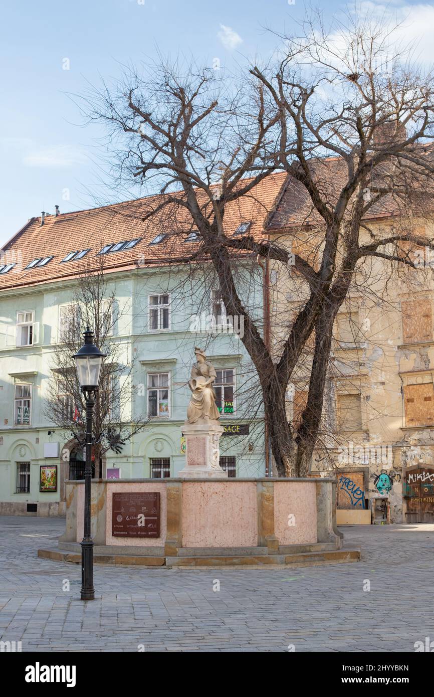 Bratislava main square (Hlavne Namestie) during the day on March Stock ...