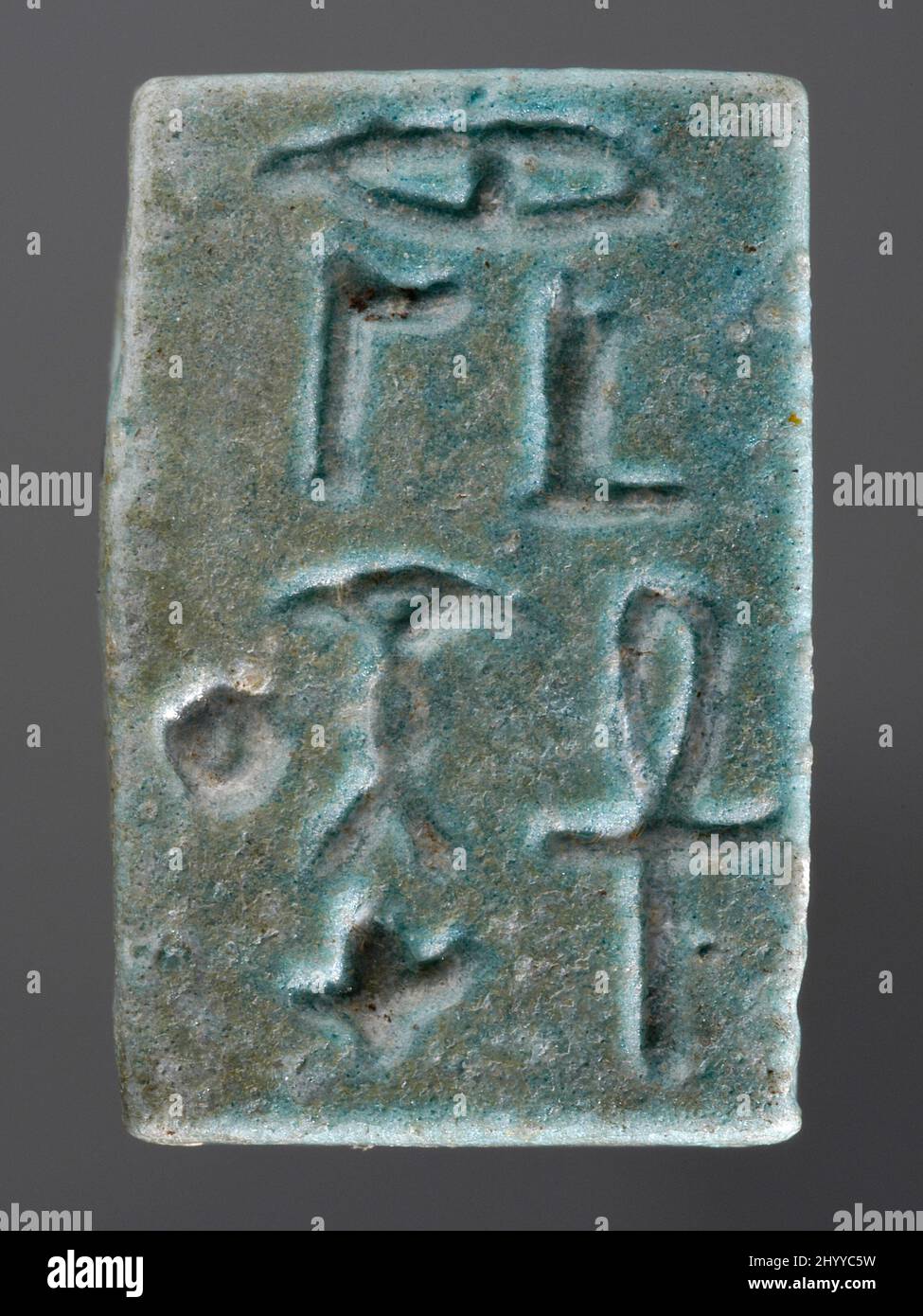 Molded Faience Funerary Plaque with Double-sided Inscription. Egypt ...