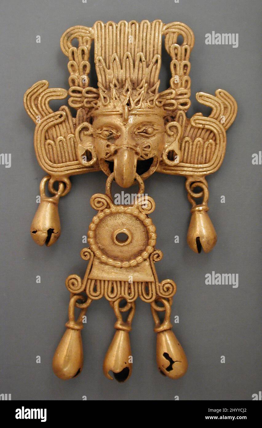 Pendant. Mexico, Oaxaca, Mixtec (?), 1100–1520. Metal. Gold Stock Photo ...