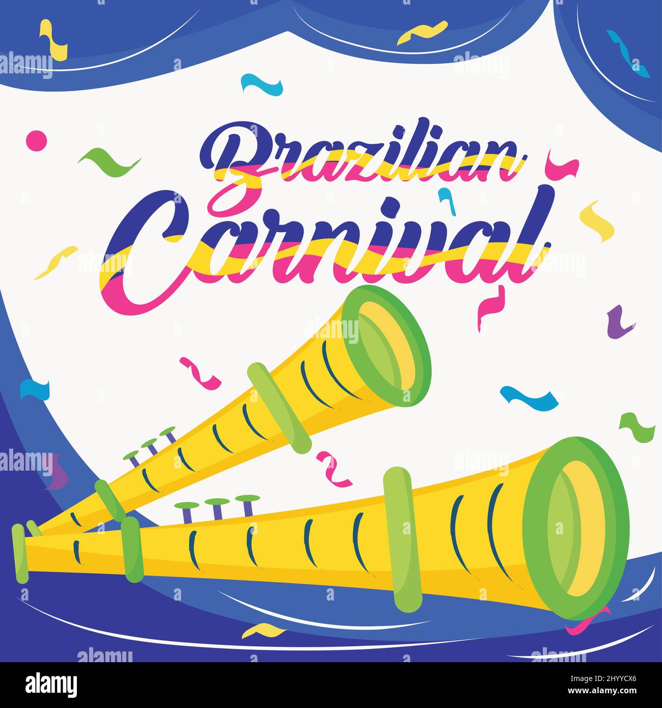 Pair of flutes Brazil carnival poster Vector Stock Vector Image & Art ...