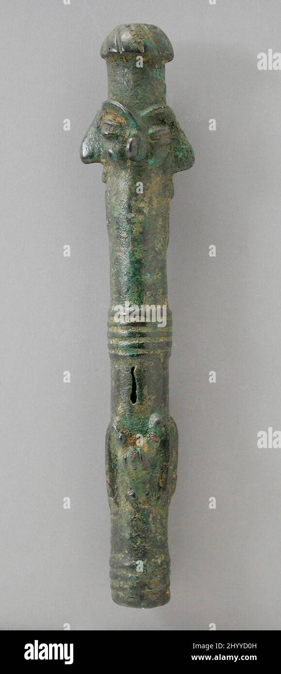 Finial or Decorated Tube. Iran, Luristan, Luristan bronzes, circa 1000 ...
