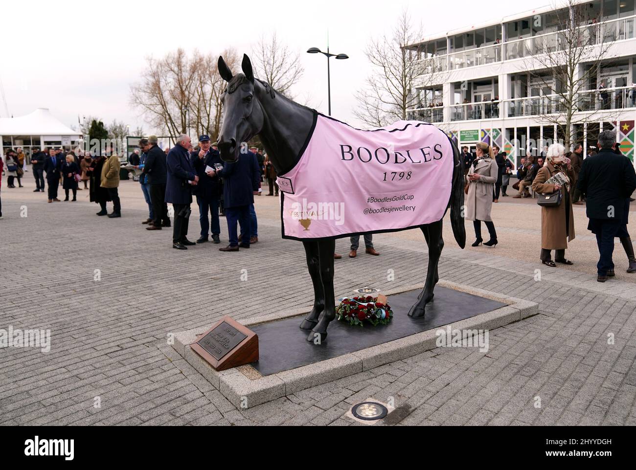 Best Mate statue with a Boodles coat during day one of the Cheltenham ...