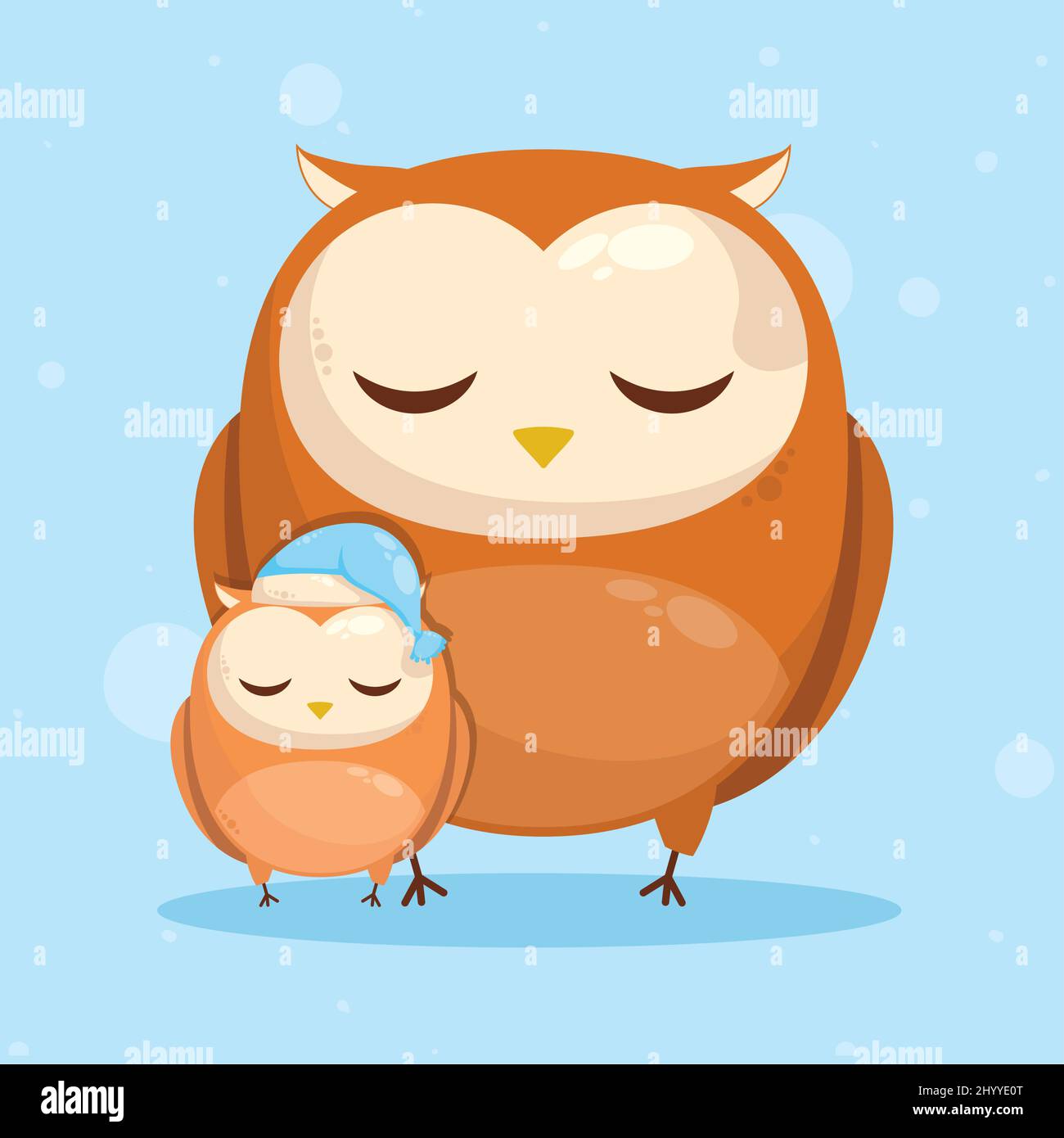 owls family sleeping characters scene Stock Vector Image & Art - Alamy