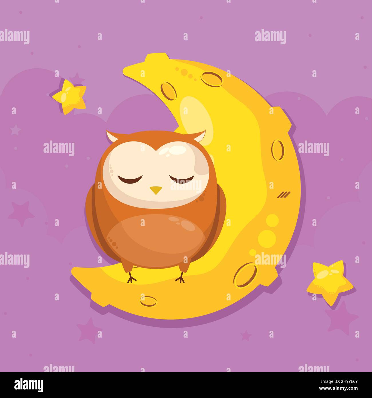 Cartoon sleeping owl cute hi-res stock photography and images - Alamy