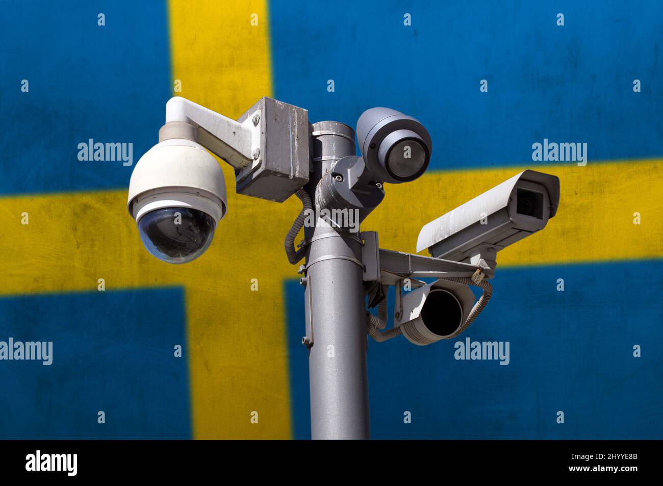 Closed circuit camera Multi-angle CCTV system against the background of ...