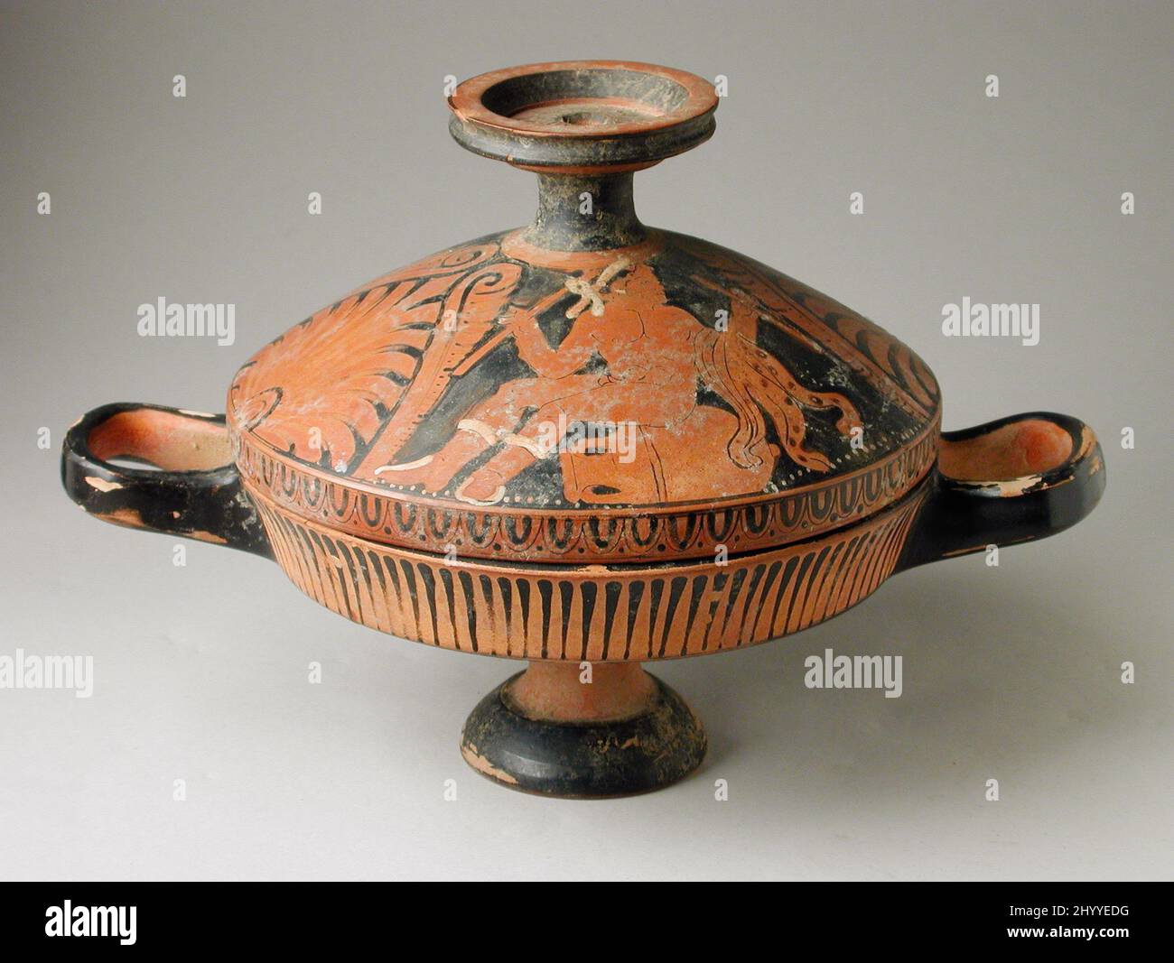 Lekanis with Satyrs on the Lid Stock Photo - Alamy
