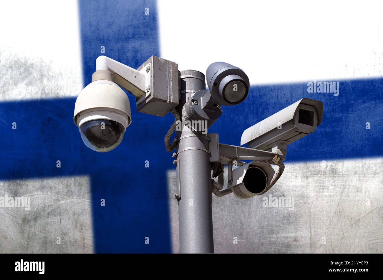 Closed circuit camera Multi-angle CCTV system against the background of ...