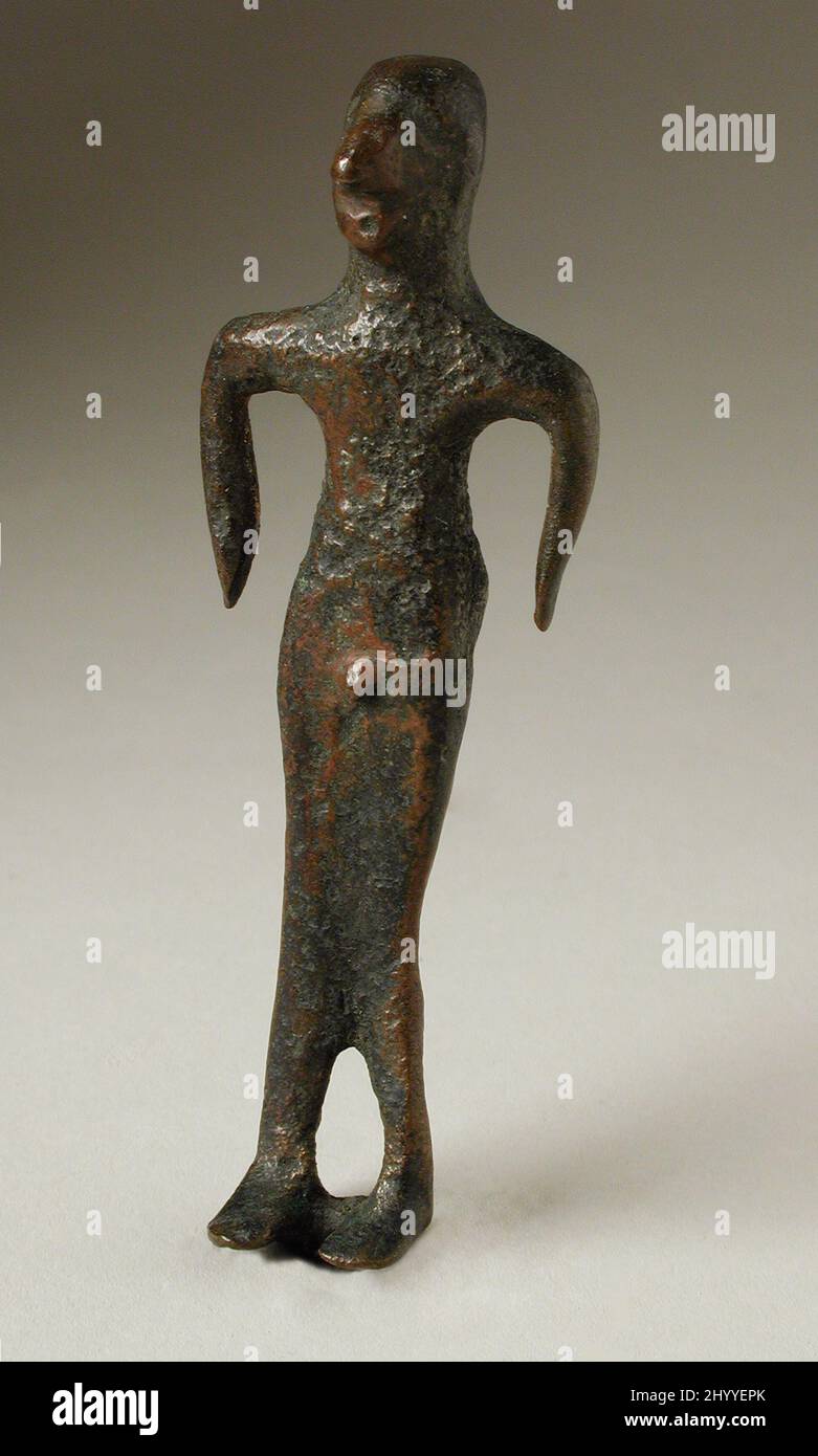 Male Figure. Etruscan, 6th century B.C.. Sculpture. Bronze, cast Stock ...