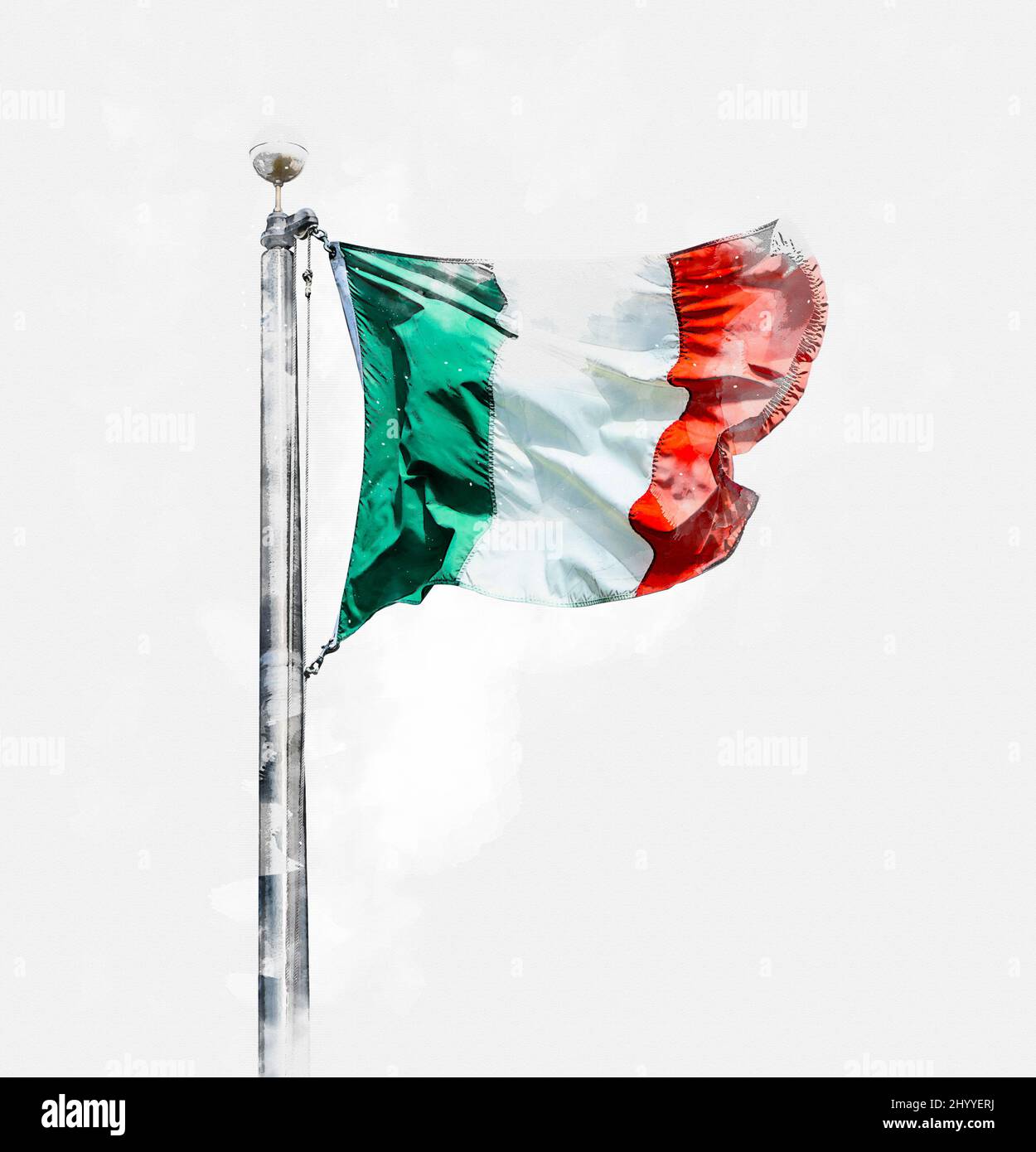 Watercolor illustration italy flag hi-res stock photography and images ...