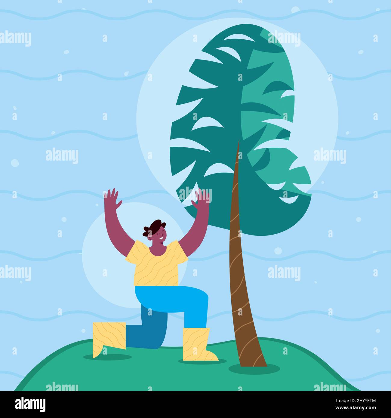 afro ecologist with tree scene Stock Vector Image & Art - Alamy