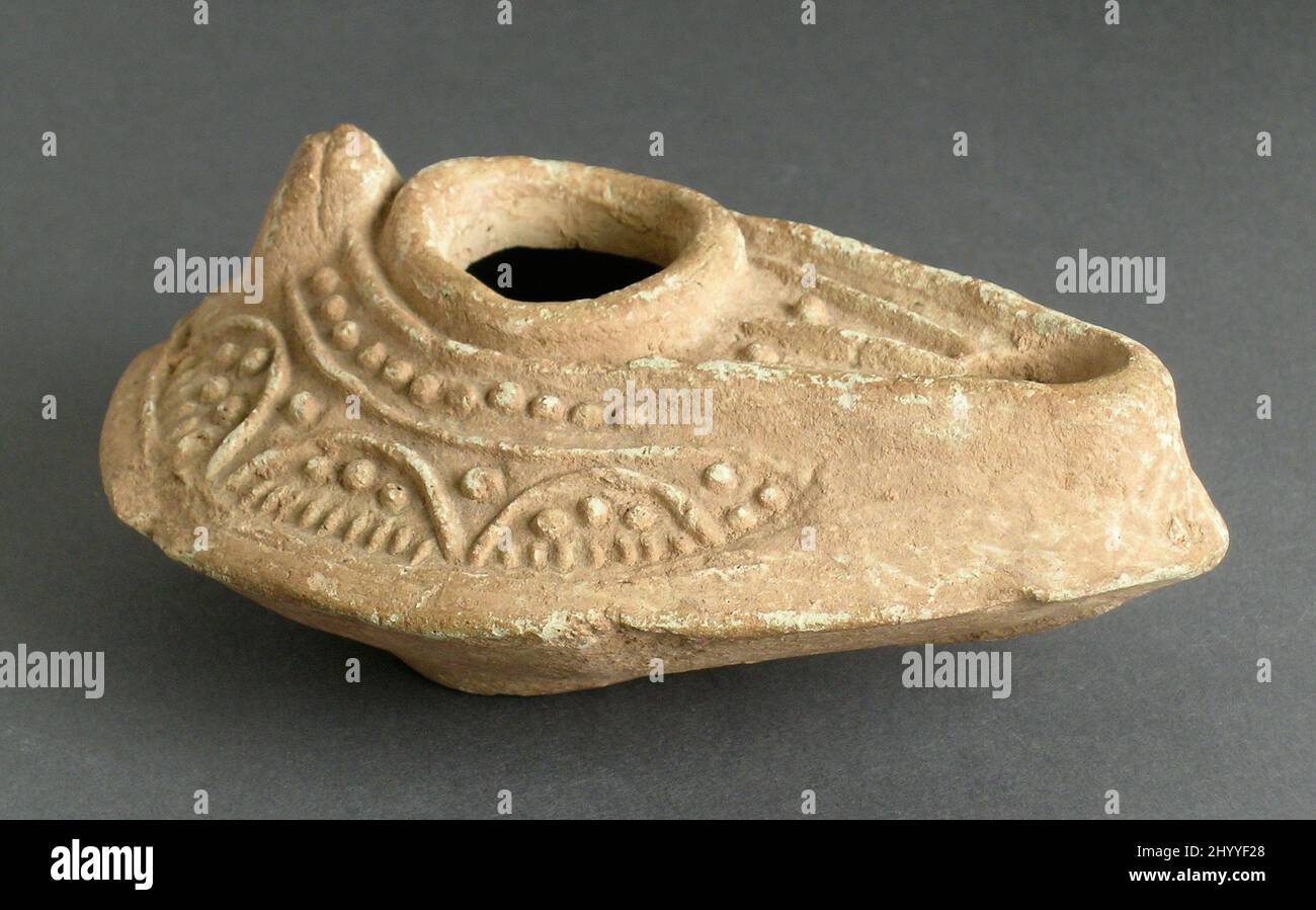 Oil Lamp. Syria or Egypt, 7th-8th century. Ceramics. Earthenware ...