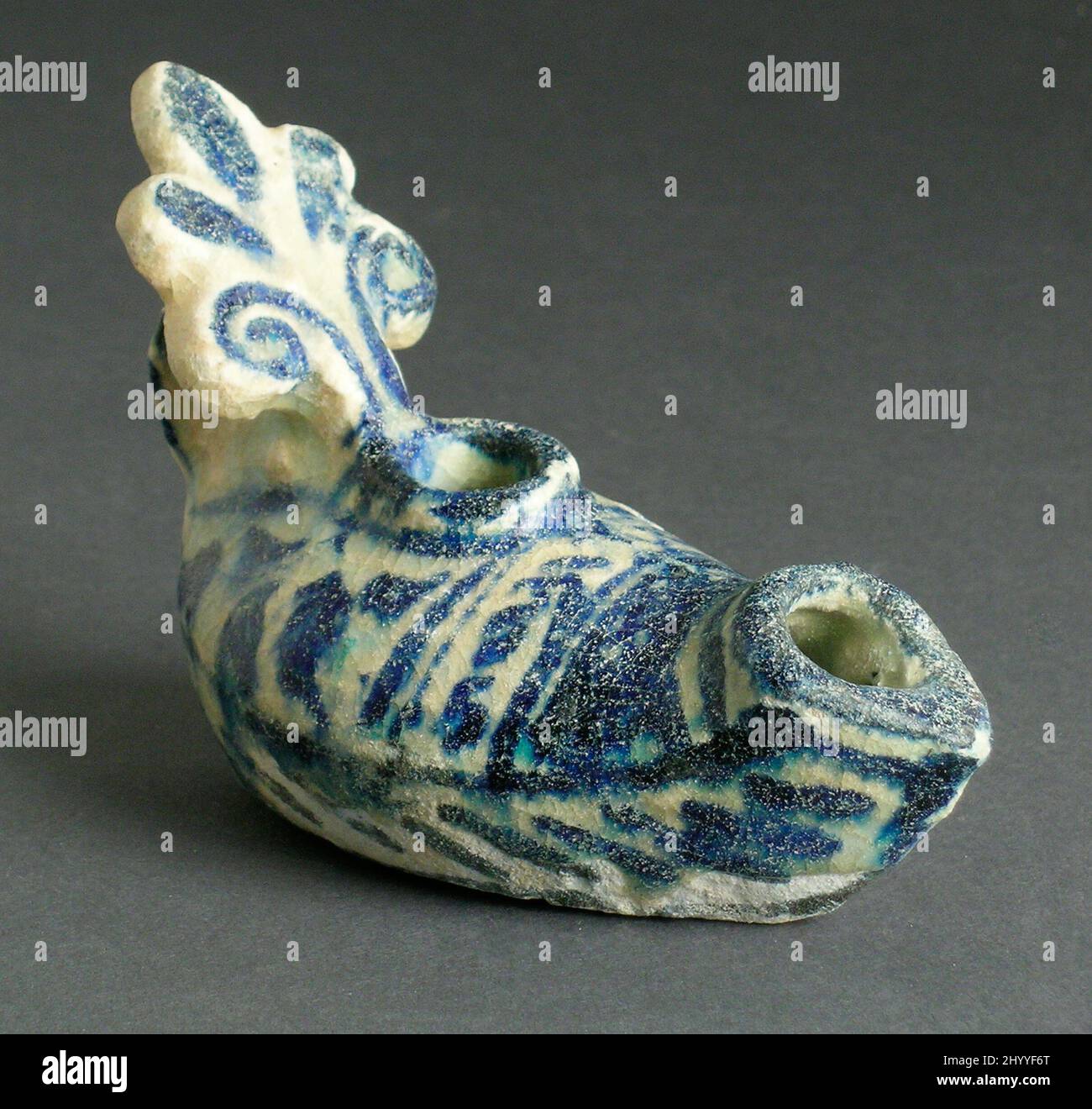 Oil Lamp. Syria or Egypt, 15th century. Ceramics. Fritware, underglaze ...