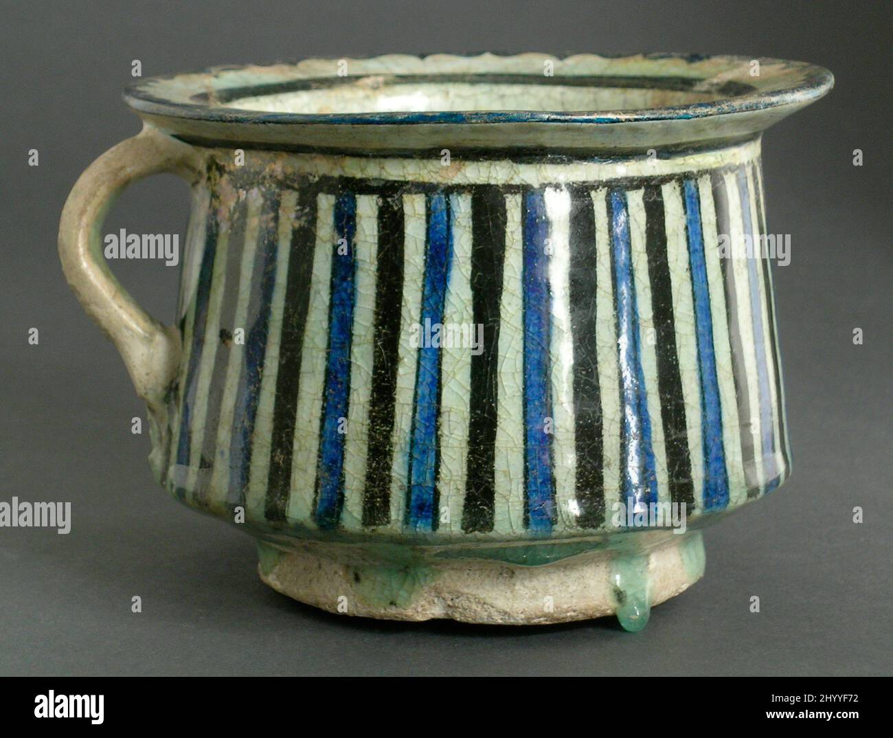 Vessel with handle. Syria, 13th century. Ceramics. Fritware, underglaze ...