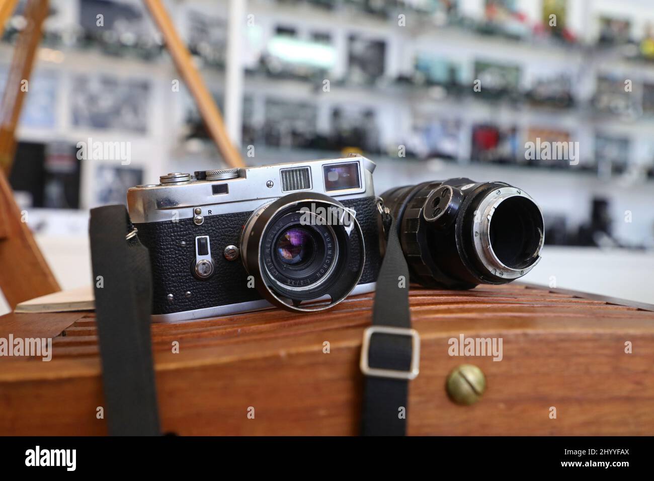 Old Leica camera at a camera museum, Vadstena, Sweden Stock Photo - Alamy