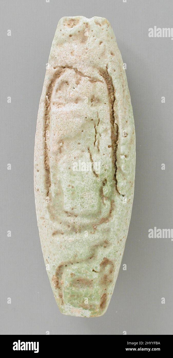 Molded Faience Amuletic Tube with Birth Name of Shabaka. Egypt, Late ...