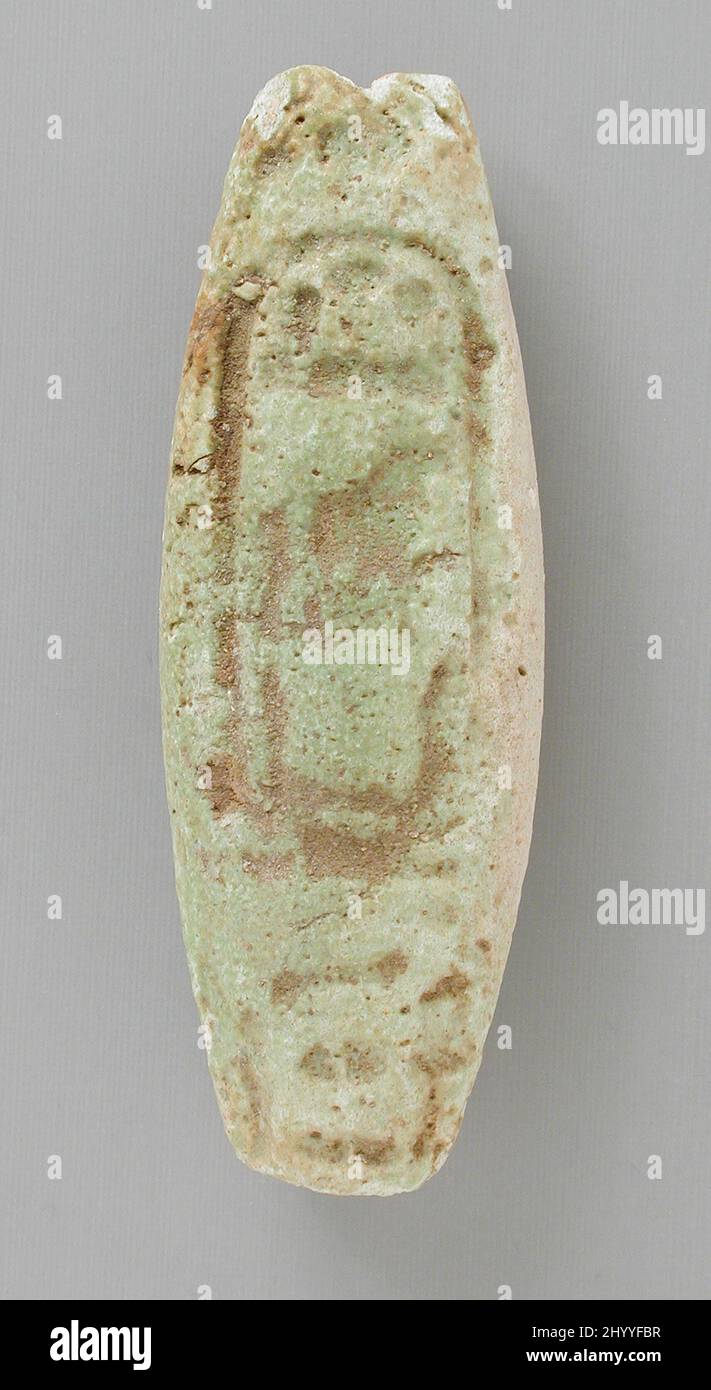 Molded Faience Amuletic Tube with Birth Name of Shabaka. Egypt, Late ...