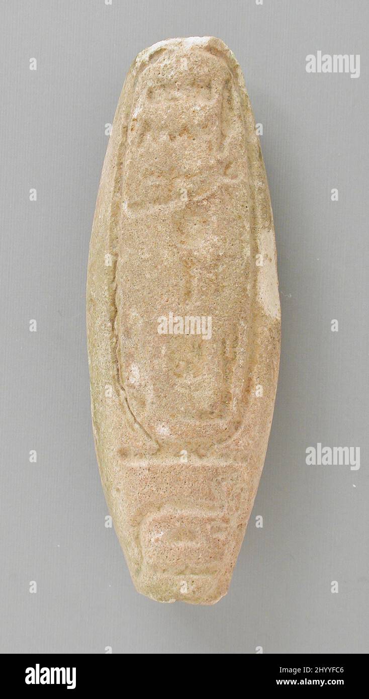 Molded Faience Amuletic Tube with Throne Name of Shabaka. Egypt, Late ...