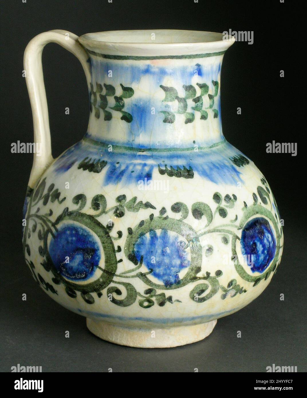 Ewer. Iran, 15th century. Ceramics. Fritware, underglaze-painted Stock ...