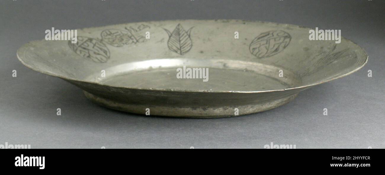 Plate with Tughra. Turkey, 1749/1163 A.H.. Metal. Copper, tinned Stock ...