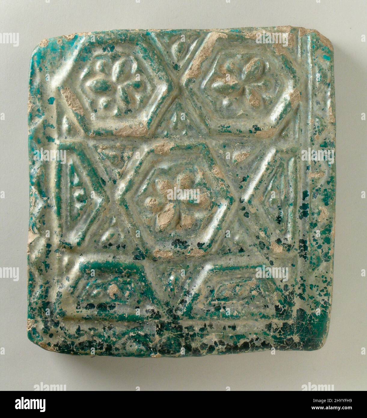 Tile. Iran, 12th-13th century (?). Ceramics. Earthenware, molded and ...