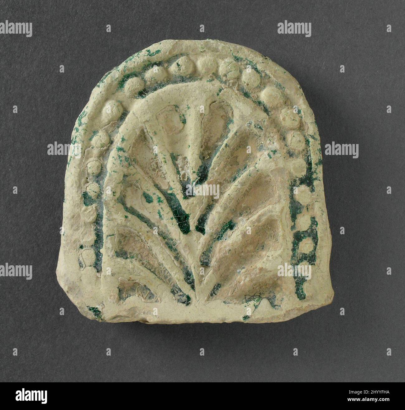 Plaque. Iraq or Iran, 8th century. Ceramics. Earthenware, molded and ...