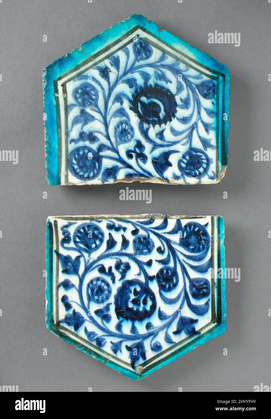Two Tiles. Syria, 15th century. Ceramics. Fritware, underglaze-painted ...