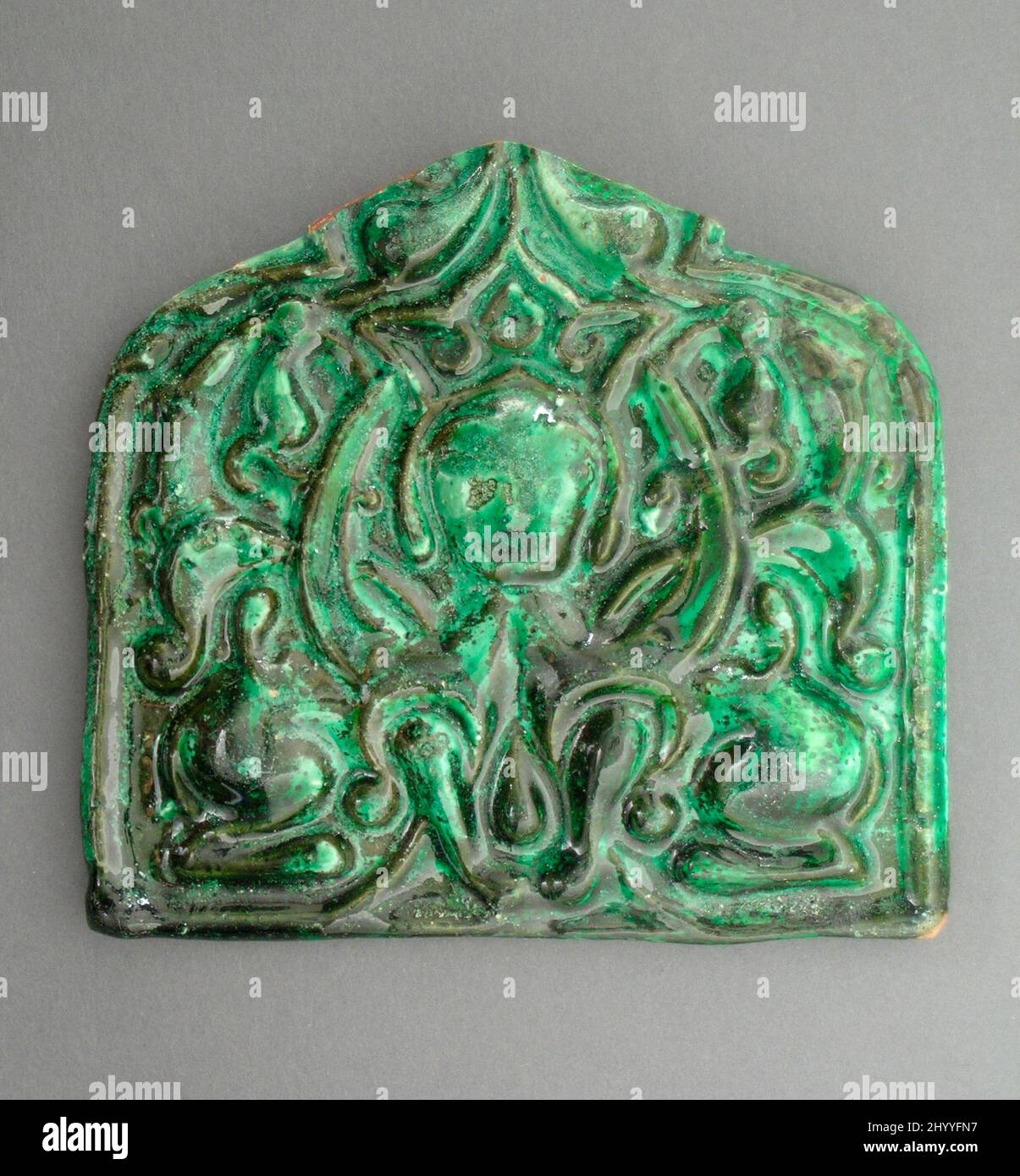 Tile. Turkey, 13th century. Ceramics. Earthenware, molded and glazed ...