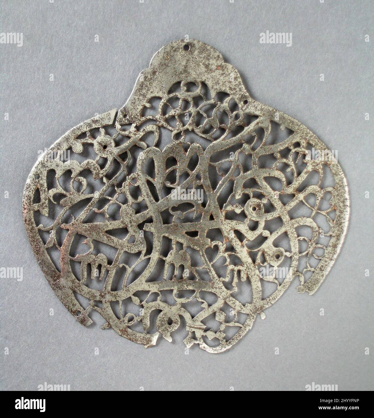 Plaque. Turkey, 16th century. Metal. Steel, cut Stock Photo - Alamy
