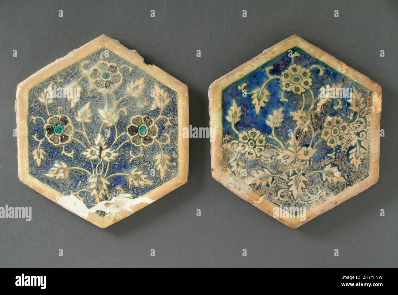 Tile. Iran, 14th-15th century. Ceramics. Fritware, molded and ...