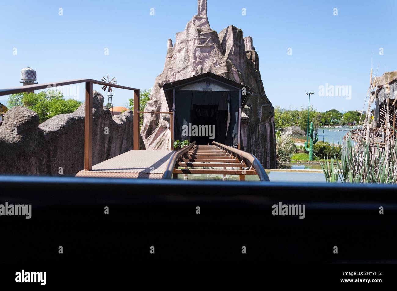 Shot of an entrance of a building in a park Stock Photo - Alamy