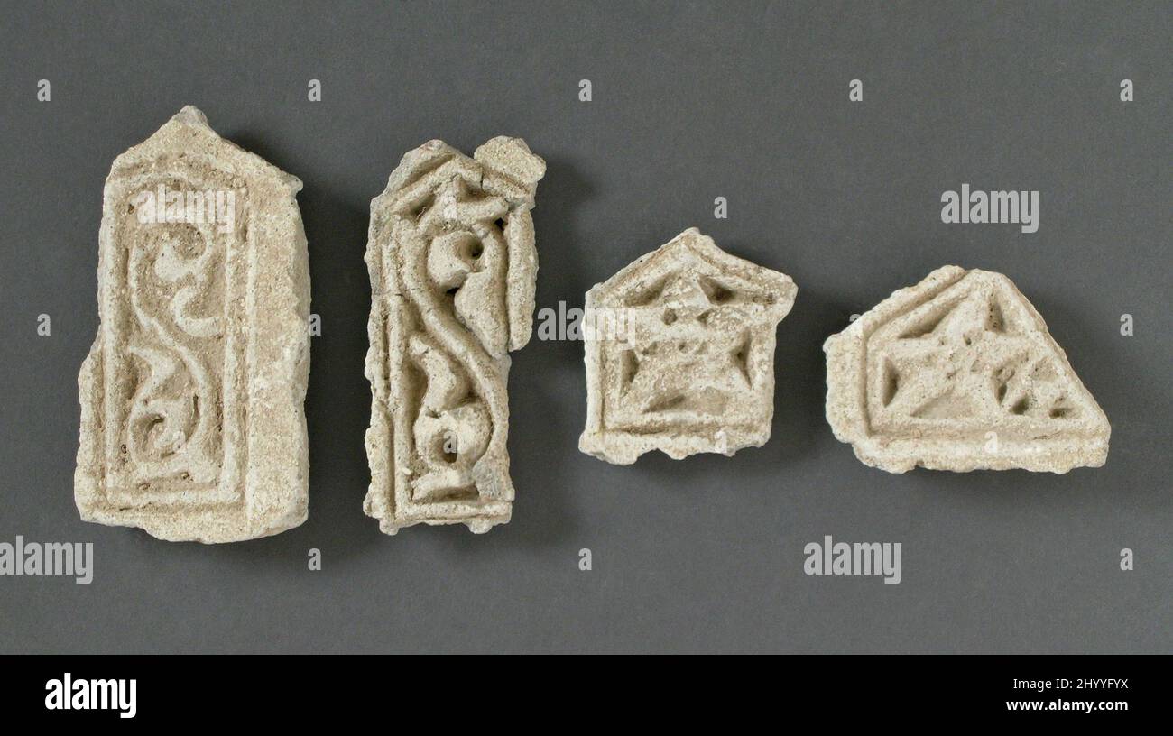 Elements from frieze. Turkey, 13th century. Stucco. Stucco, carved ...