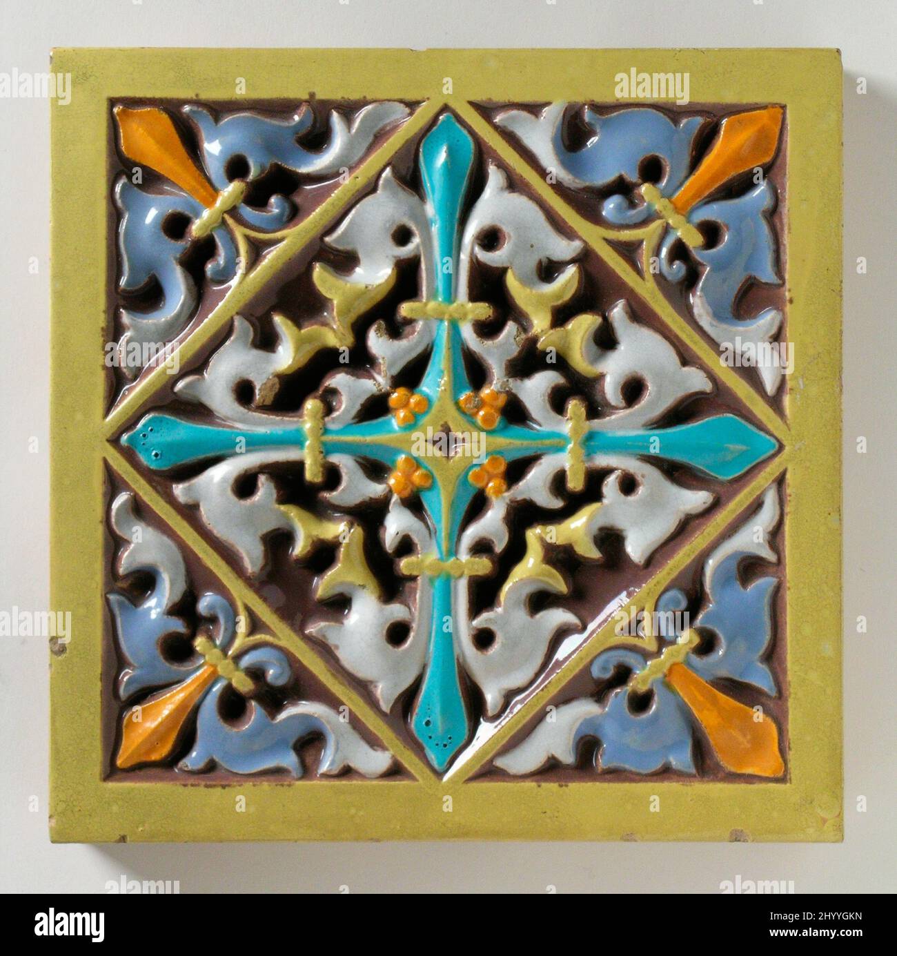 Tile for Hardman's Great Stove from the Great Exhibition. Augustus ...