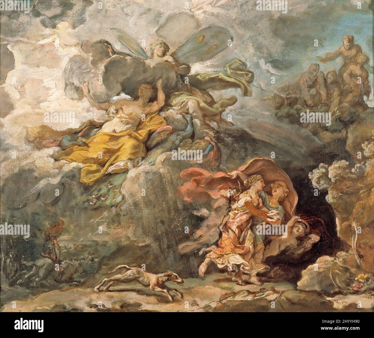 Aeneas and Dido Fleeing the Storm. Jean-Bernard Restout (France, Paris ...