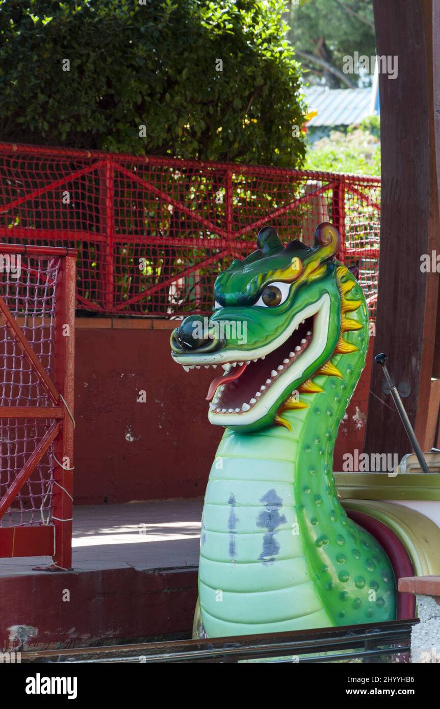 A vertical shot of a fake dragon construction Stock Photo - Alamy