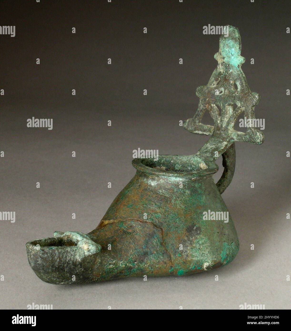 Lamp with Figural Handle. Egypt, Roman Period (30 BCE - 395 CE) or ...