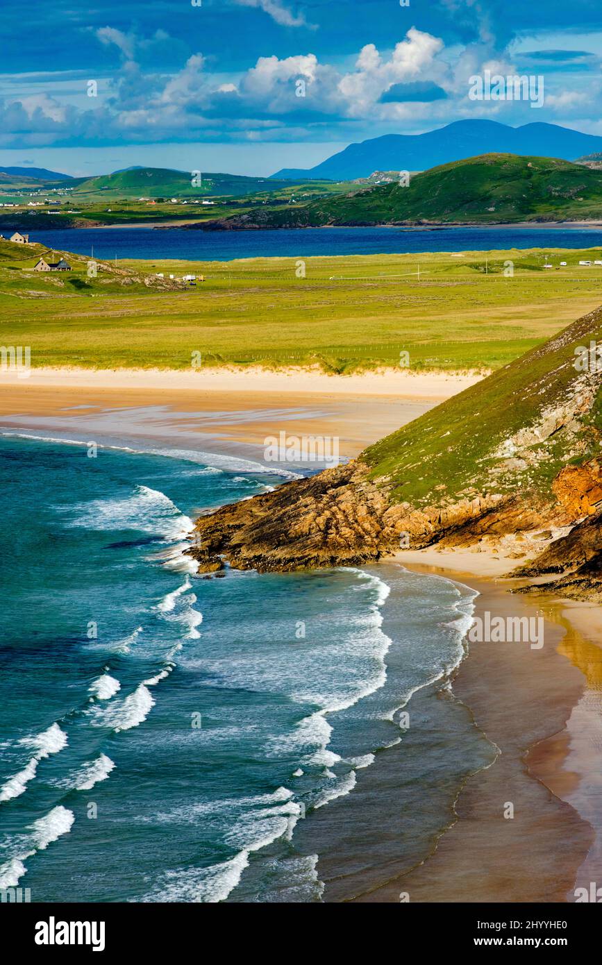 Donkeys at Tranarossan Beach, Rosguill, County Donegal, Ireland Stock ...