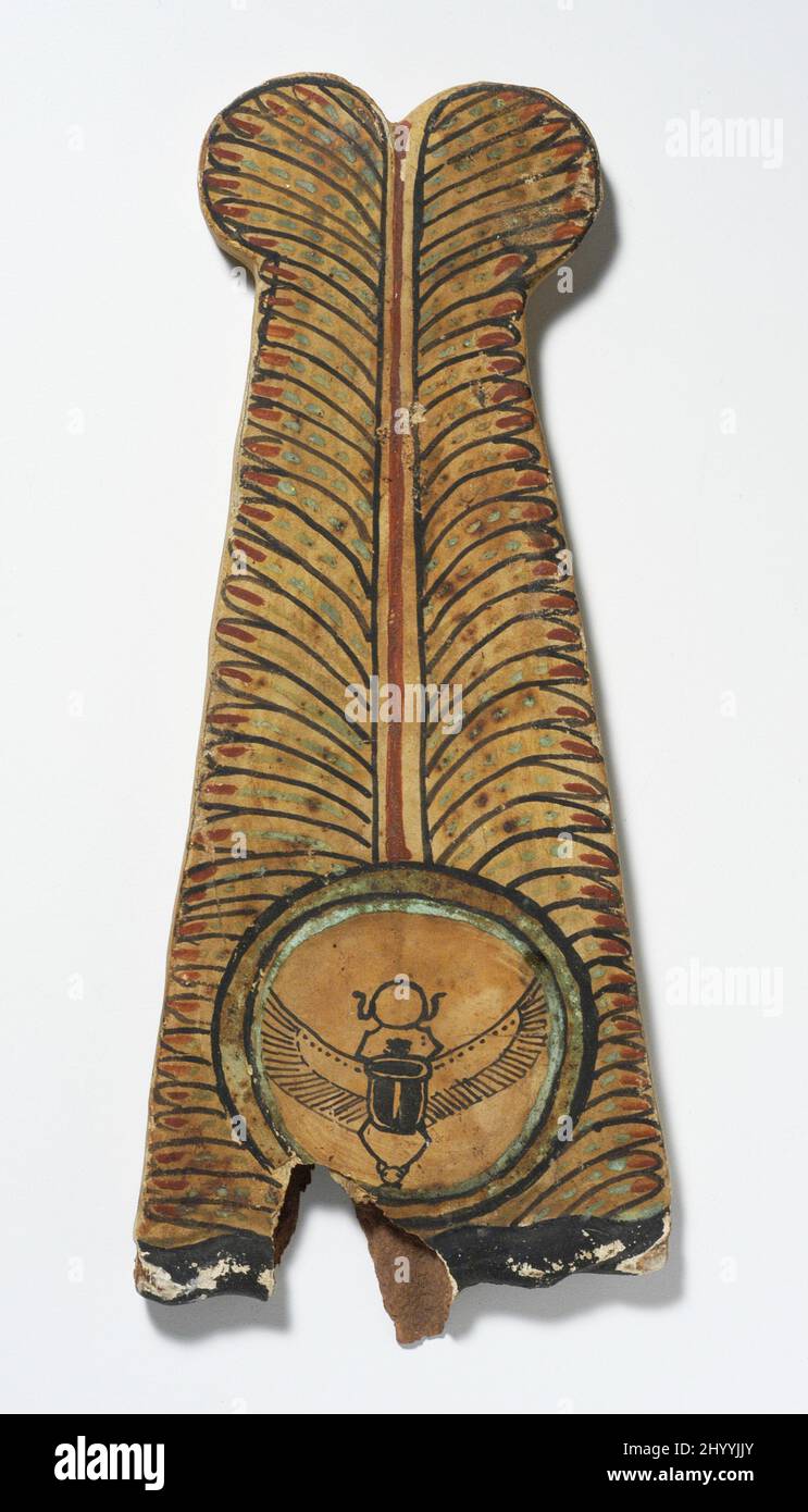 Painted Plume with Sun Disk Containing Winged Kheper Beetle. Egypt ...