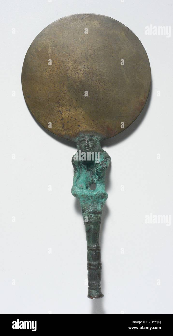 Mirror on Handle with a Human Figure. Egypt, Greco-Roman Period (200 ...