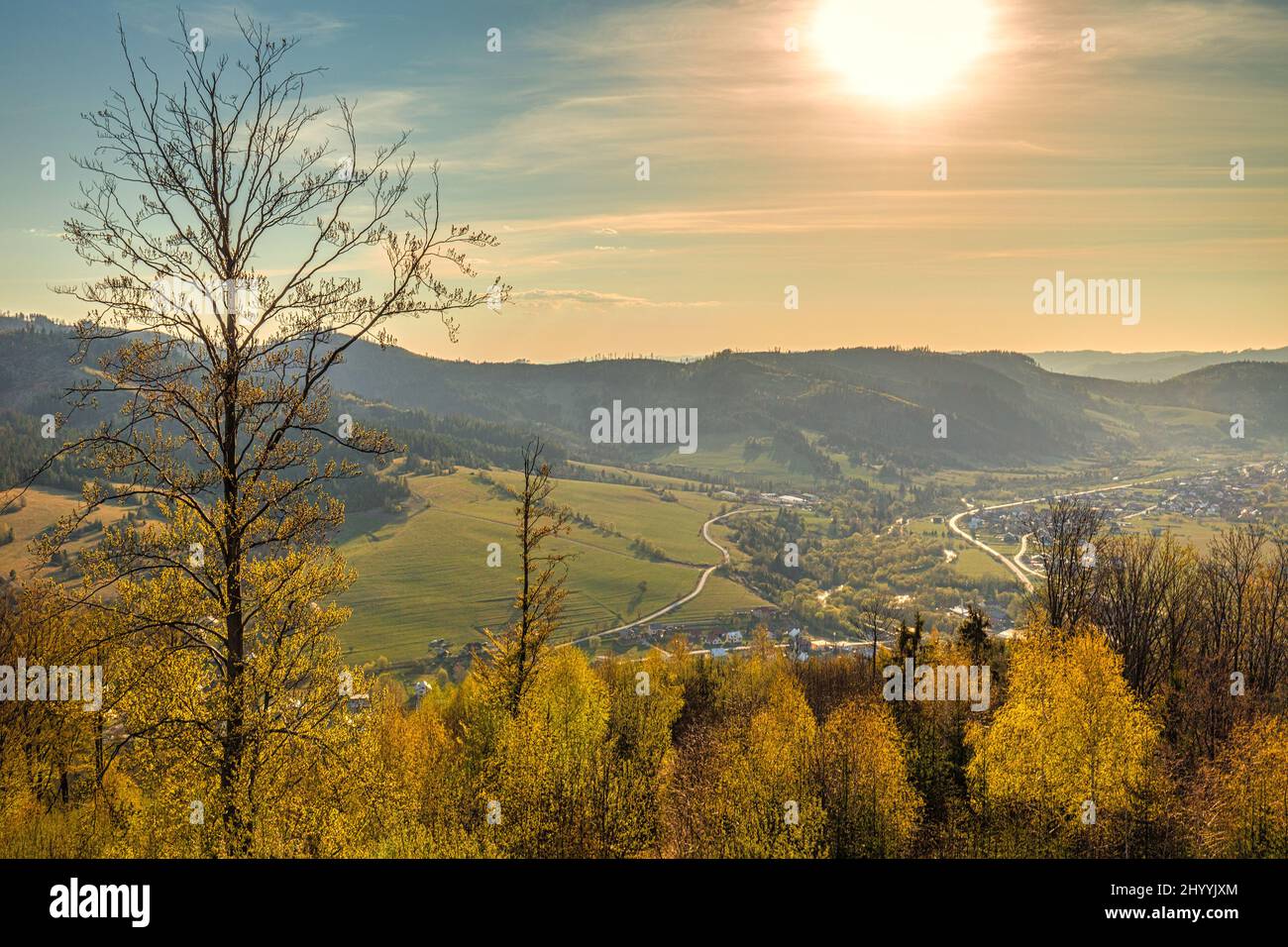 Mountainous landscape of the Kysuce region in northwestern Slovakia ...