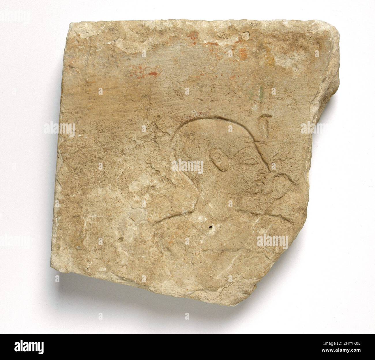 Limestone fragment with carved representation of a royal figure hi-res ...