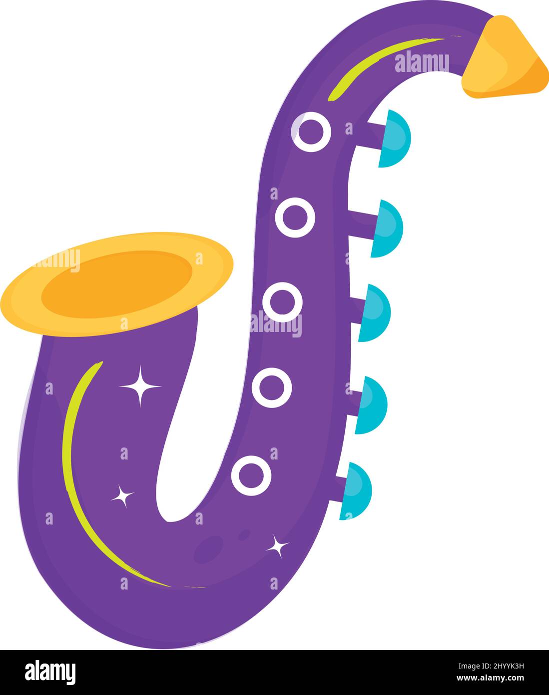 Isolated colored saxophone musical instrument Vector Stock Vector Image ...