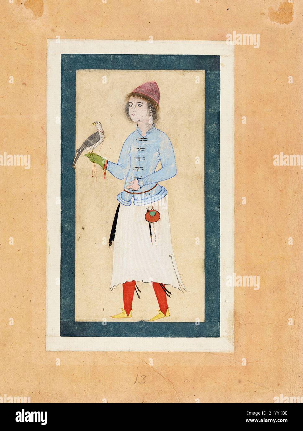 Portrait of a Falconer Holding a Hawk on Gloved Right Hand. Turkey ...