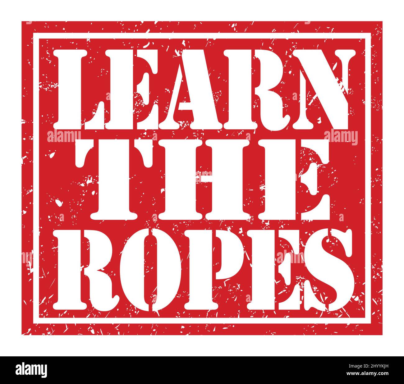 LEARN THE ROPES, words written on red stamp sign Stock Photo - Alamy