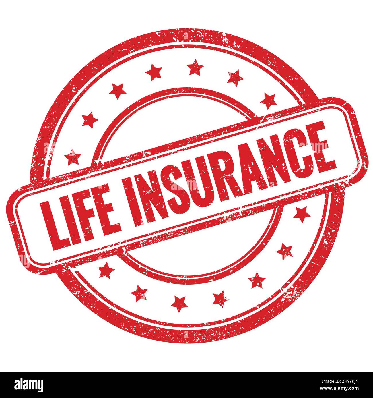LIFE INSURANCE text on red vintage grungy round rubber stamp Stock ...
