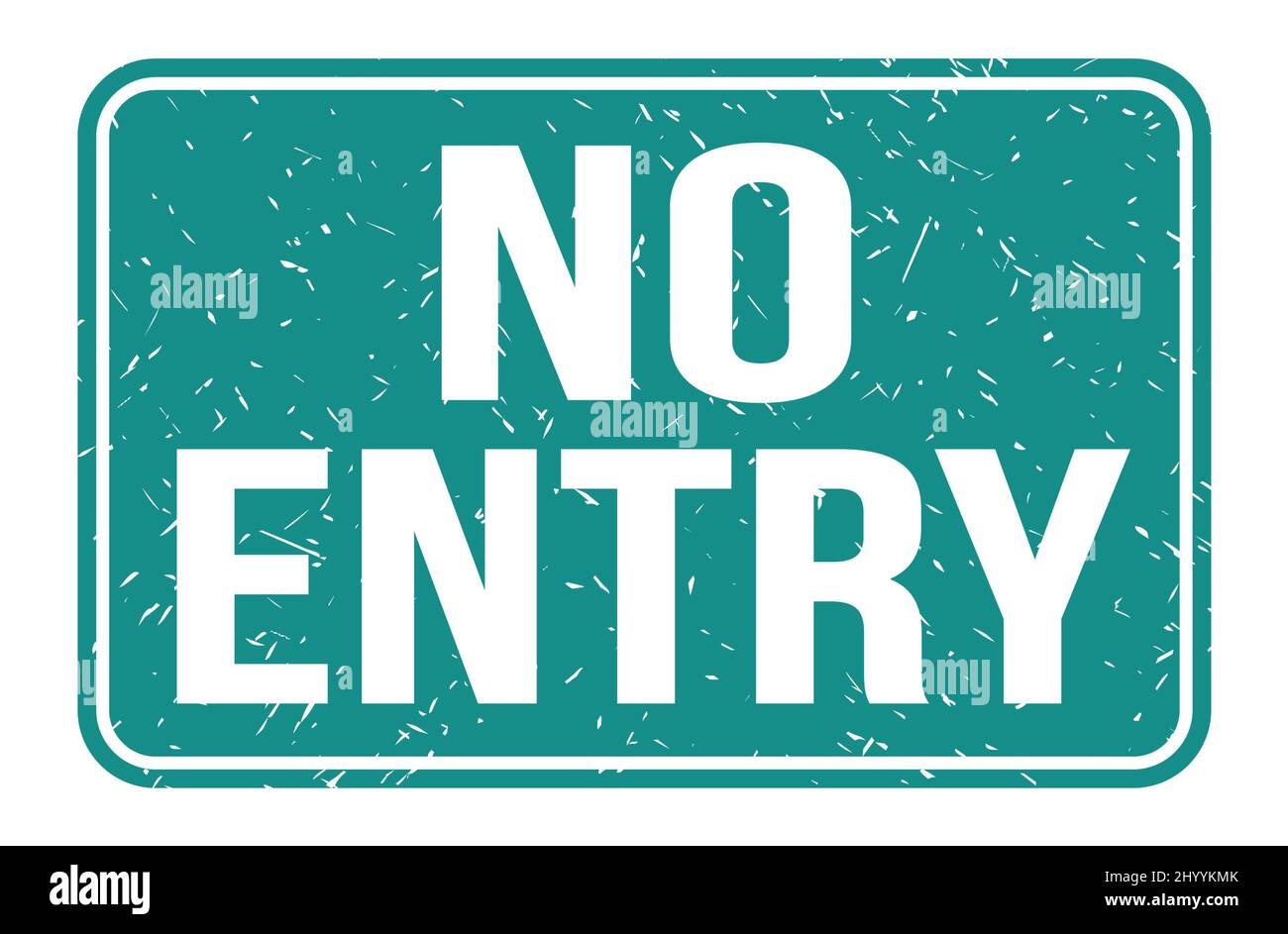 NO ENTRY, words written on blue rectangle stamp sign Stock Photo - Alamy