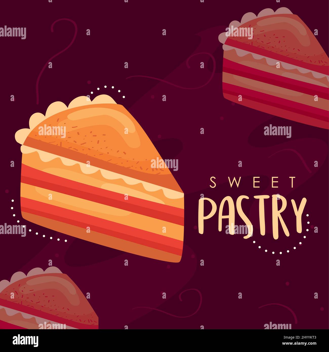 sweet pastry lettering and cakes poster Stock Vector Image & Art - Alamy